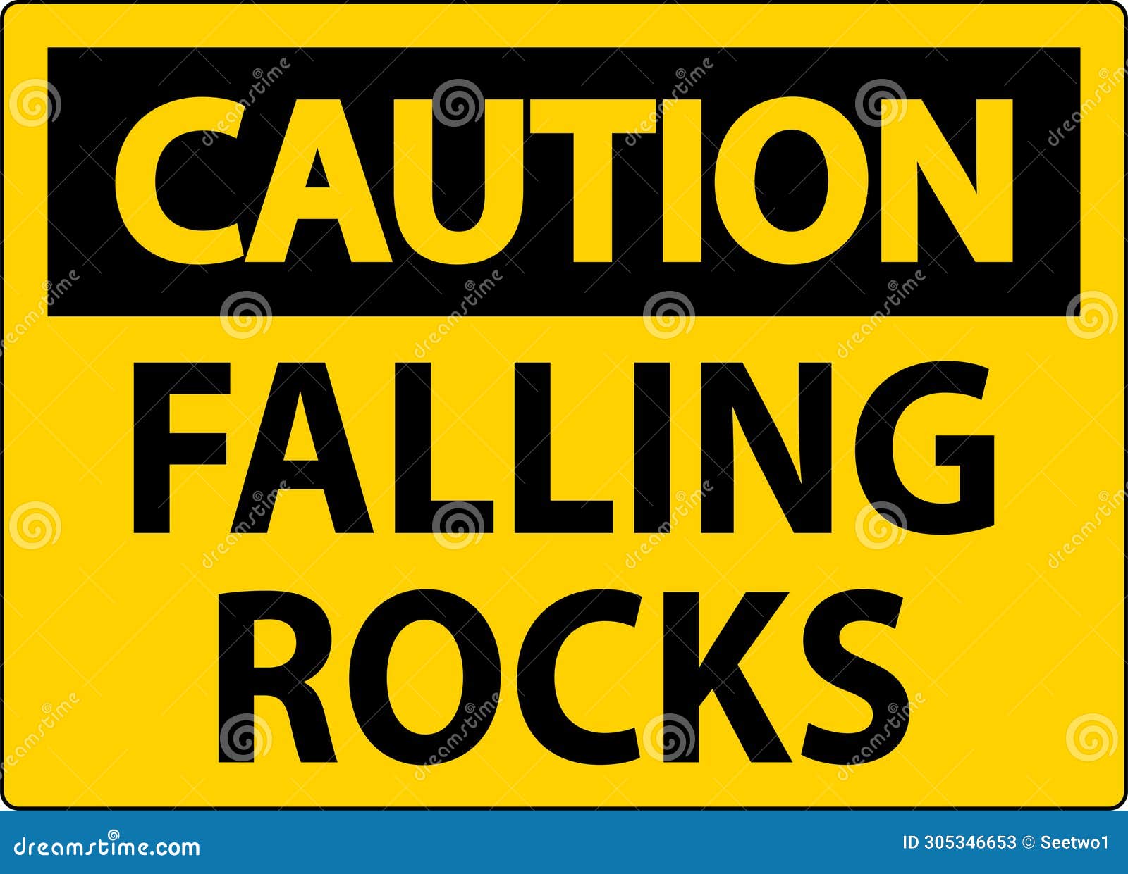 Caution Sign, Falling Rocks Stock Vector - Illustration of careful ...