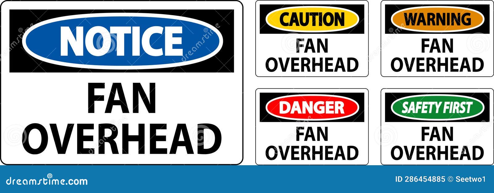 Caution Sign Fan Overhead stock vector. Illustration of overhead ...