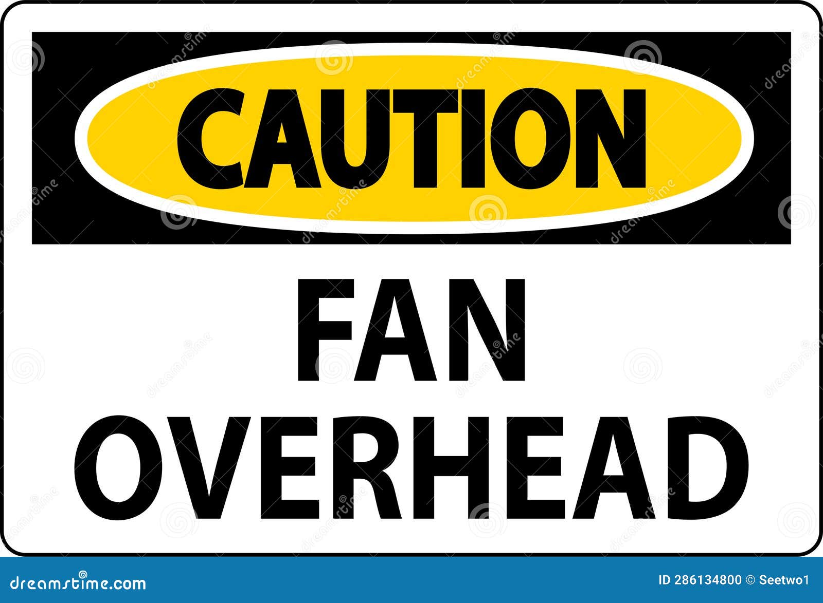 Caution Sign Fan Overhead stock vector. Illustration of belt - 286134800