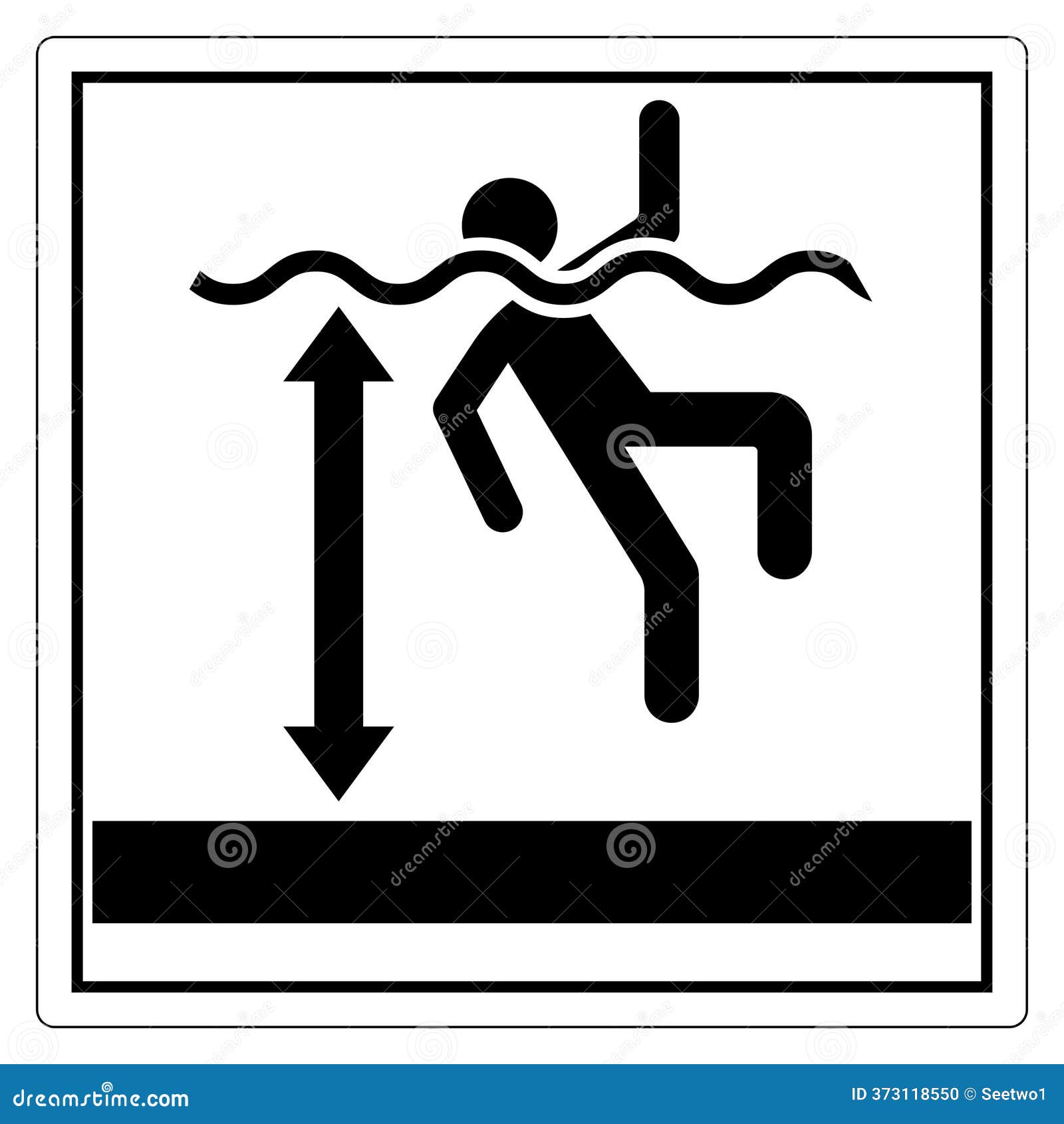 Drowning Hazard, Lifebuoy And First Aid Symbols. Beach Warning Sign Set ...