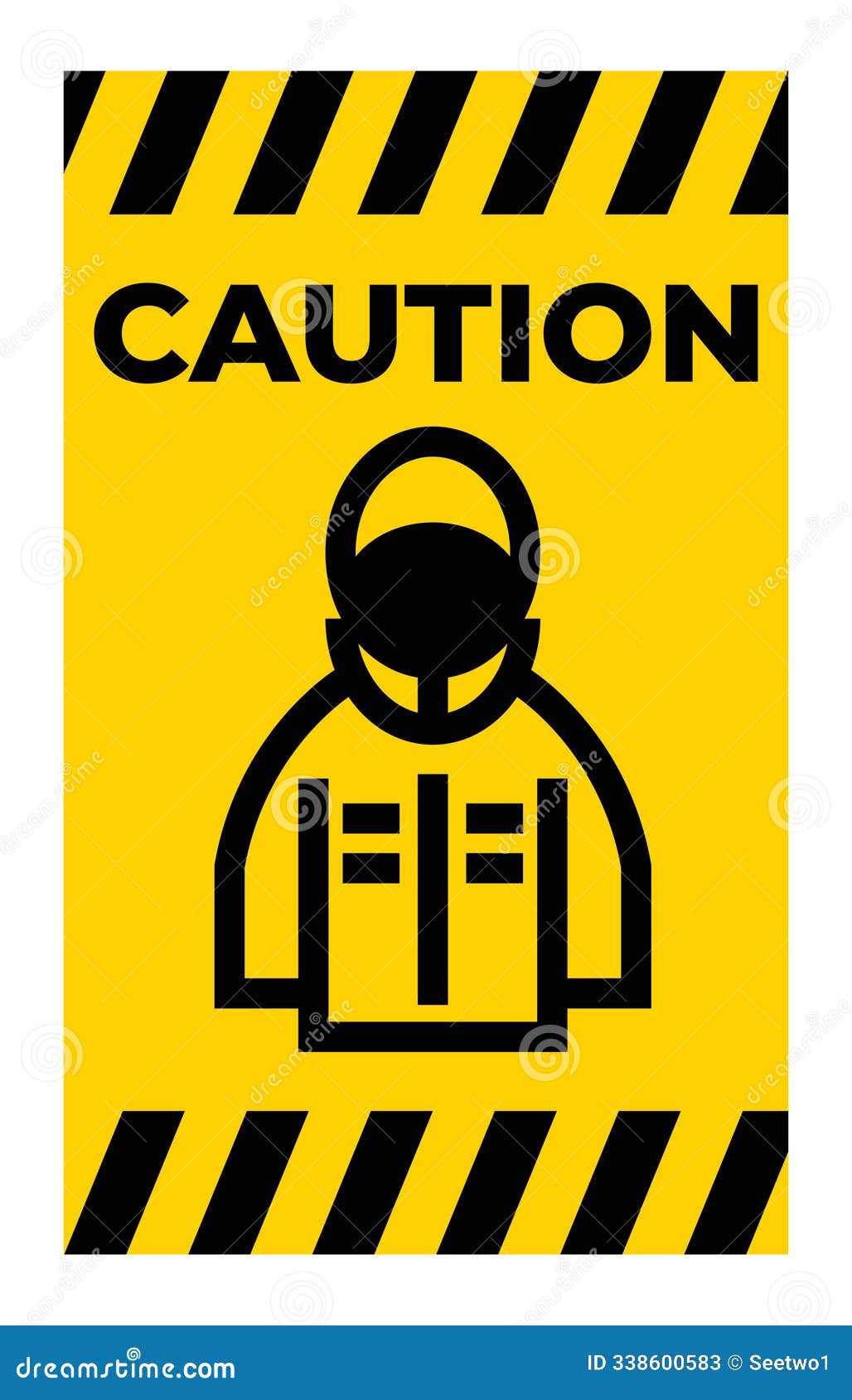Caution Sign Featuring Protective Gear Icon Stock Vector - Illustration ...