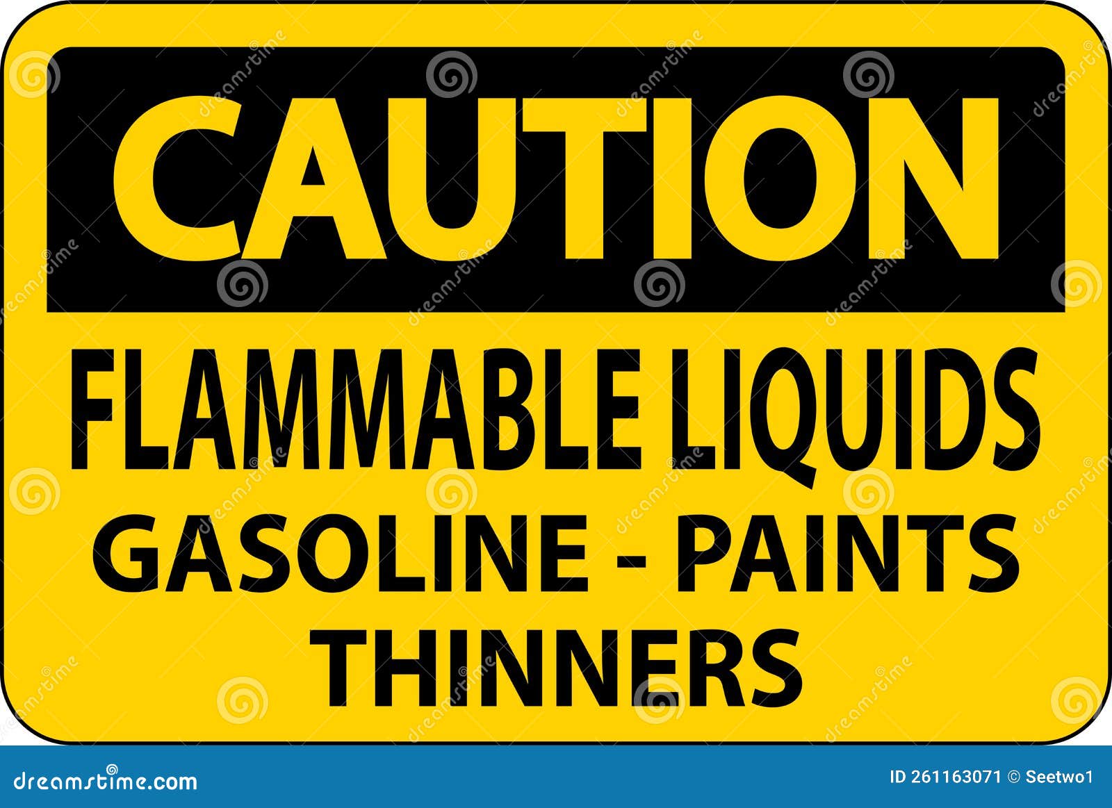 Caution Sign Flammable Liquids, Gasoline, Paints, Thinners Stock Vector ...