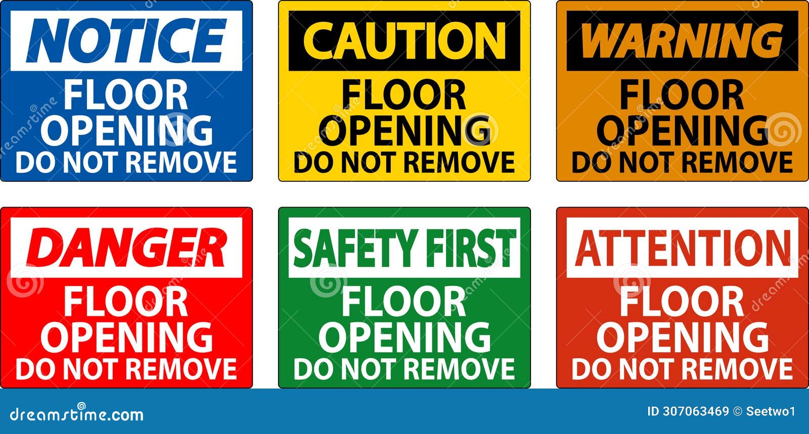 Caution Sign, Floor Opening Do Not Remove Stock Vector - Illustration ...