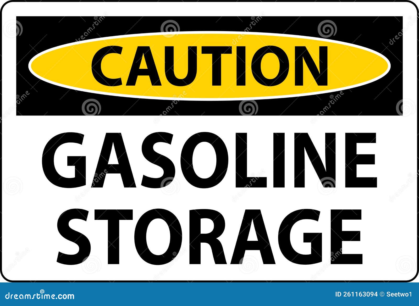 Caution Sign Gasoline Storage on White Background Stock Vector ...