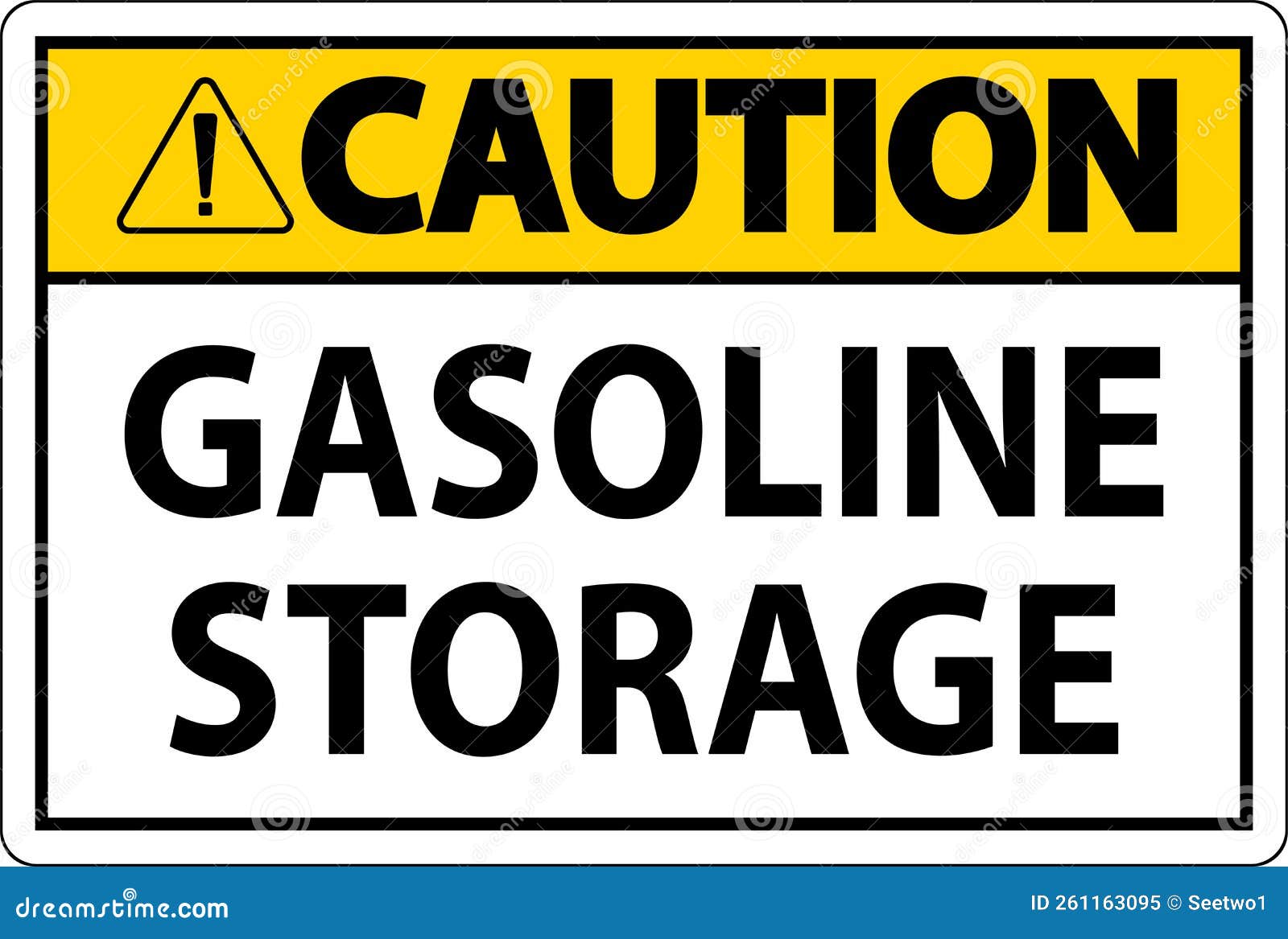 Caution Sign Gasoline Storage on White Background Stock Vector ...