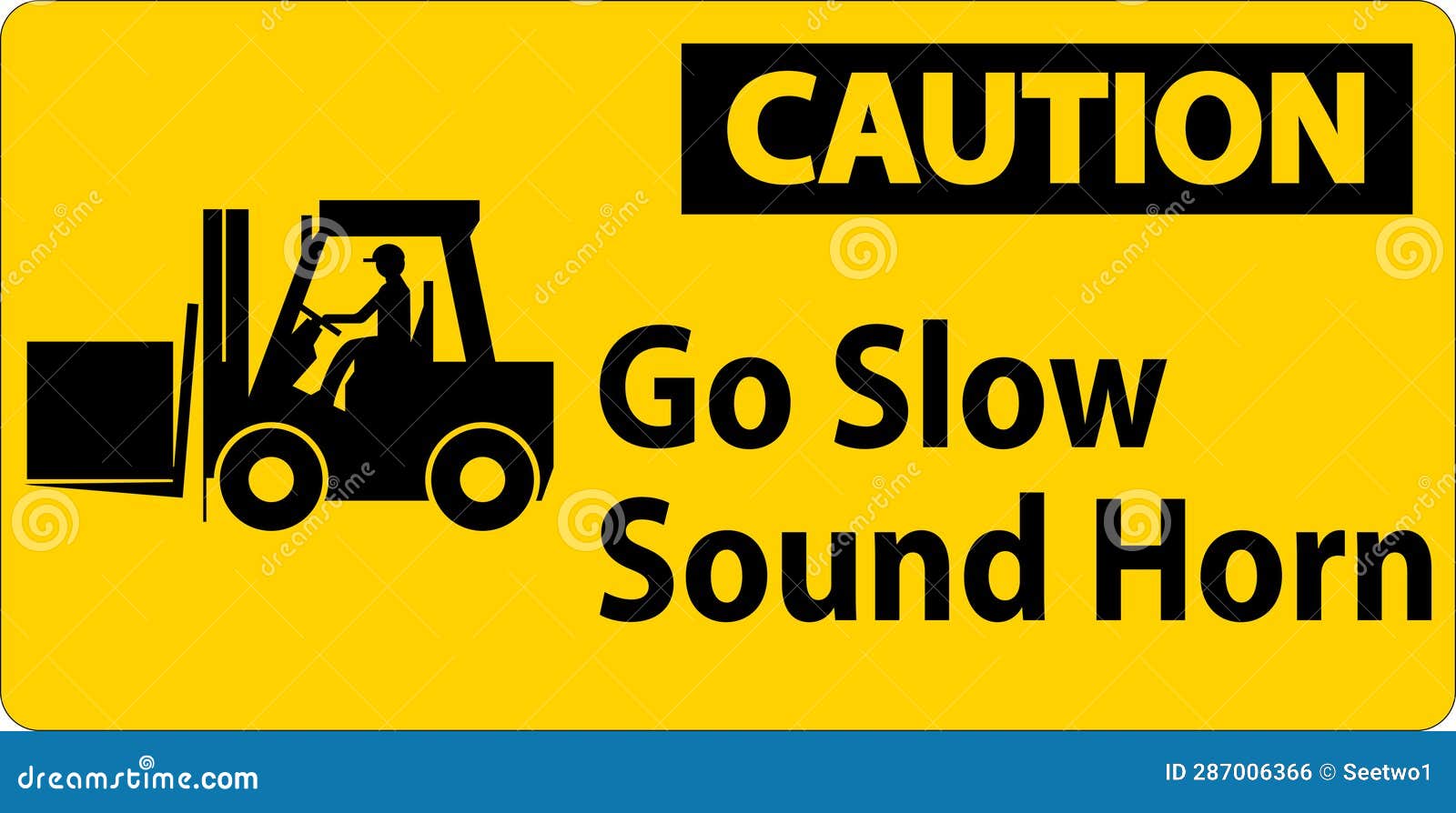 Caution Sign, Go Slow Sound Horn Sign Stock Vector - Illustration of ...