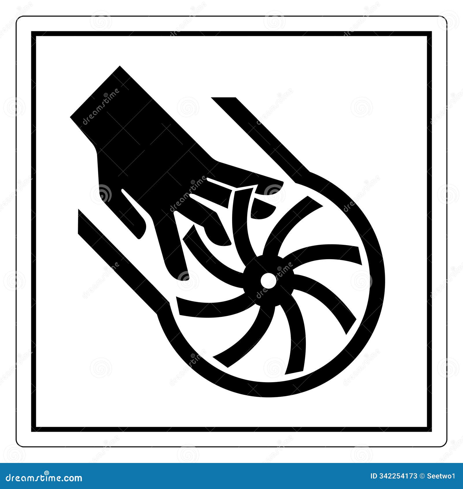 Caution Sign for Hand and Equipment Safety Stock Illustration ...