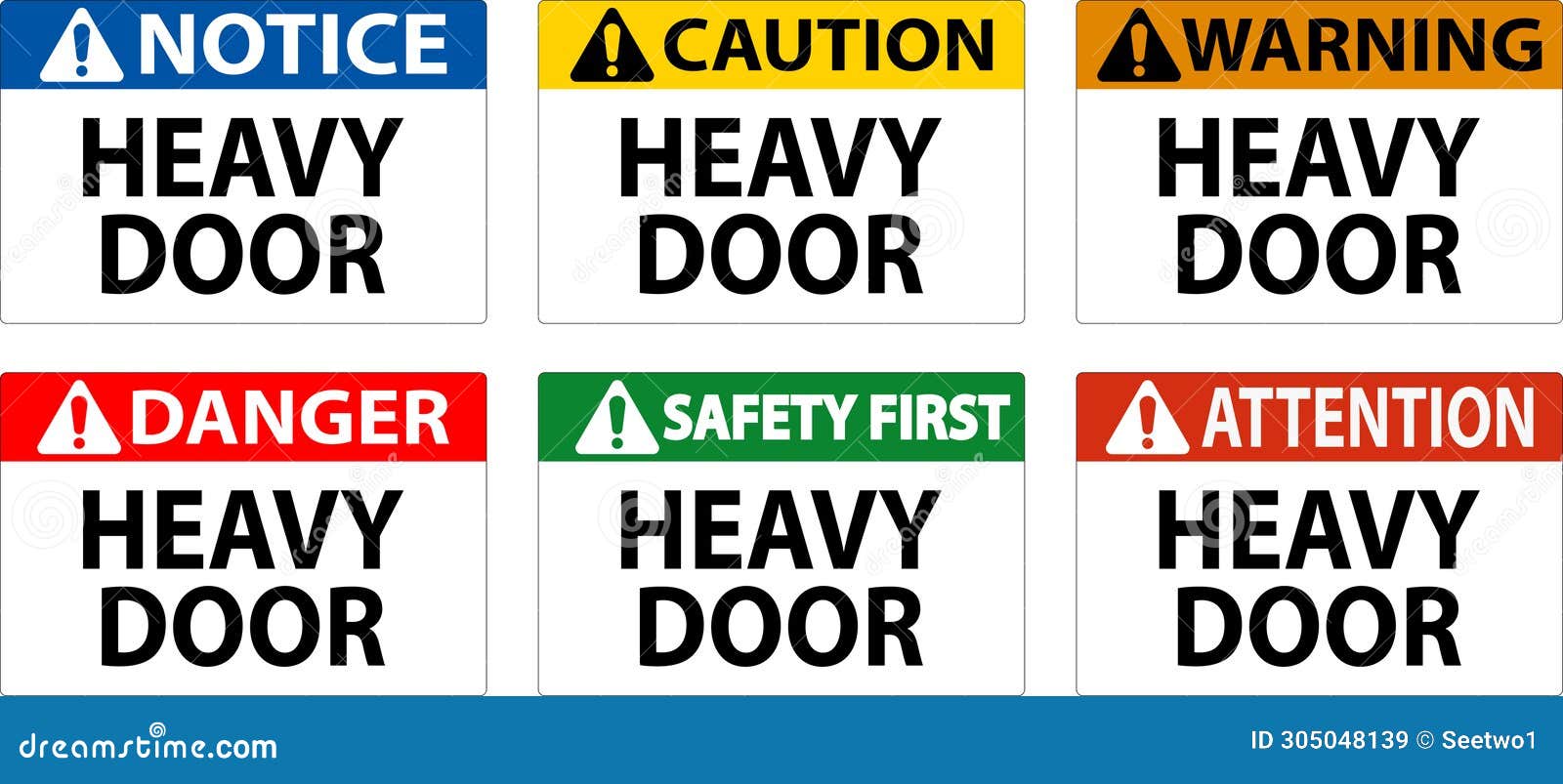 Caution Sign, Heavy Door stock vector. Illustration of risk - 305048139