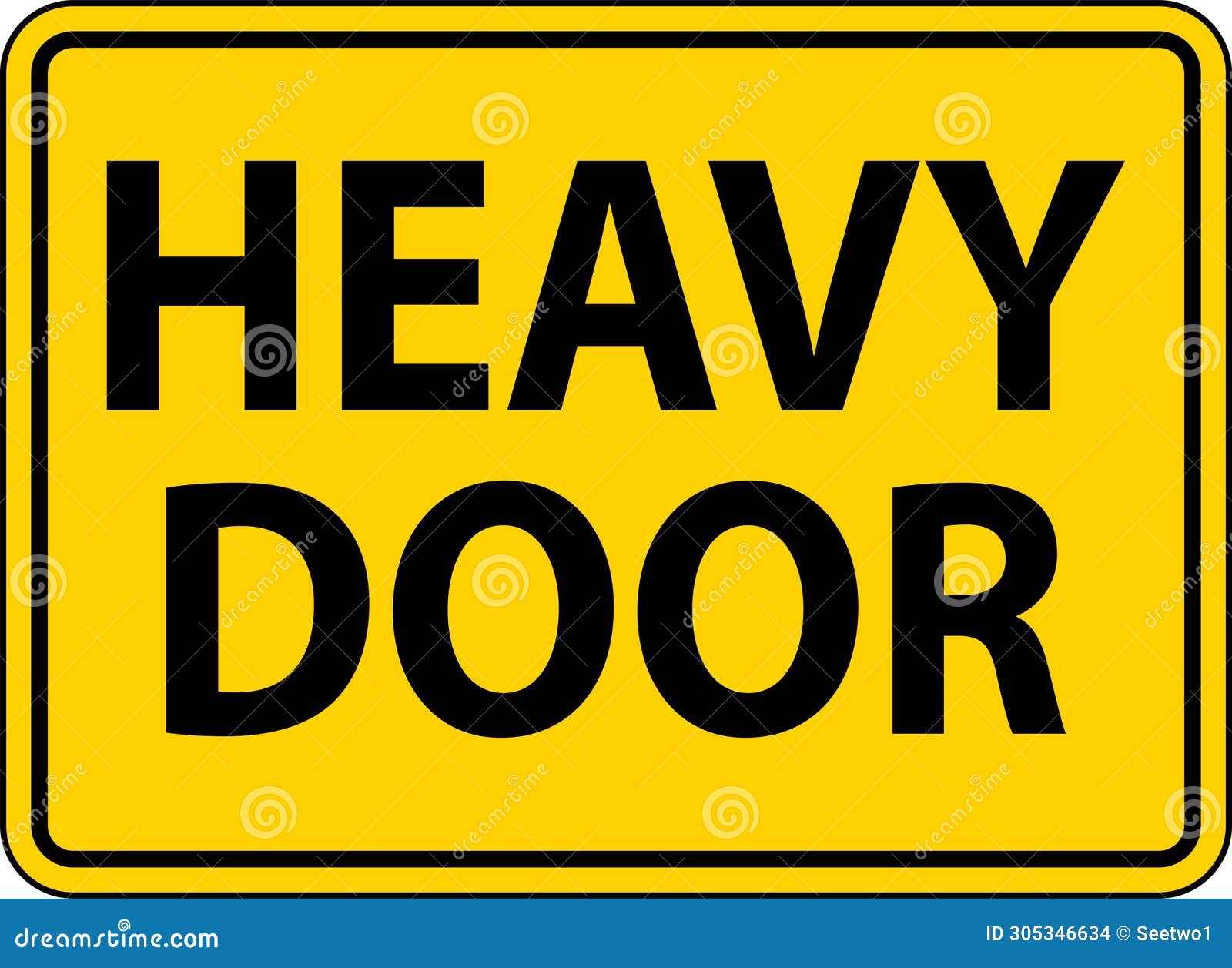 Caution Sign, Heavy Door stock vector. Illustration of protection ...