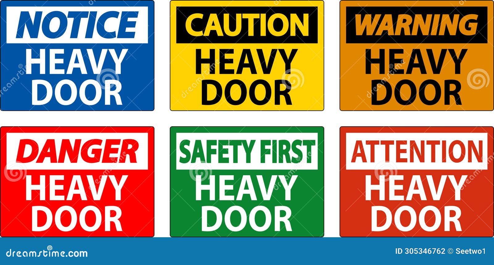Caution Sign, Heavy Door stock vector. Illustration of danger - 305346762