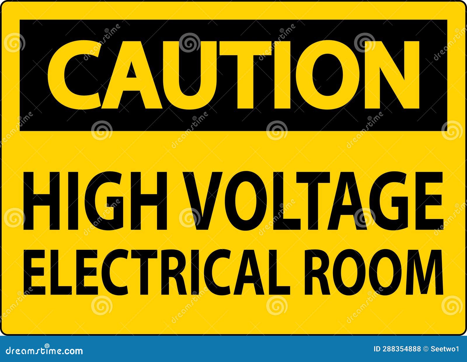 Caution Sign High Voltage - Electrical Room Stock Vector - Illustration ...