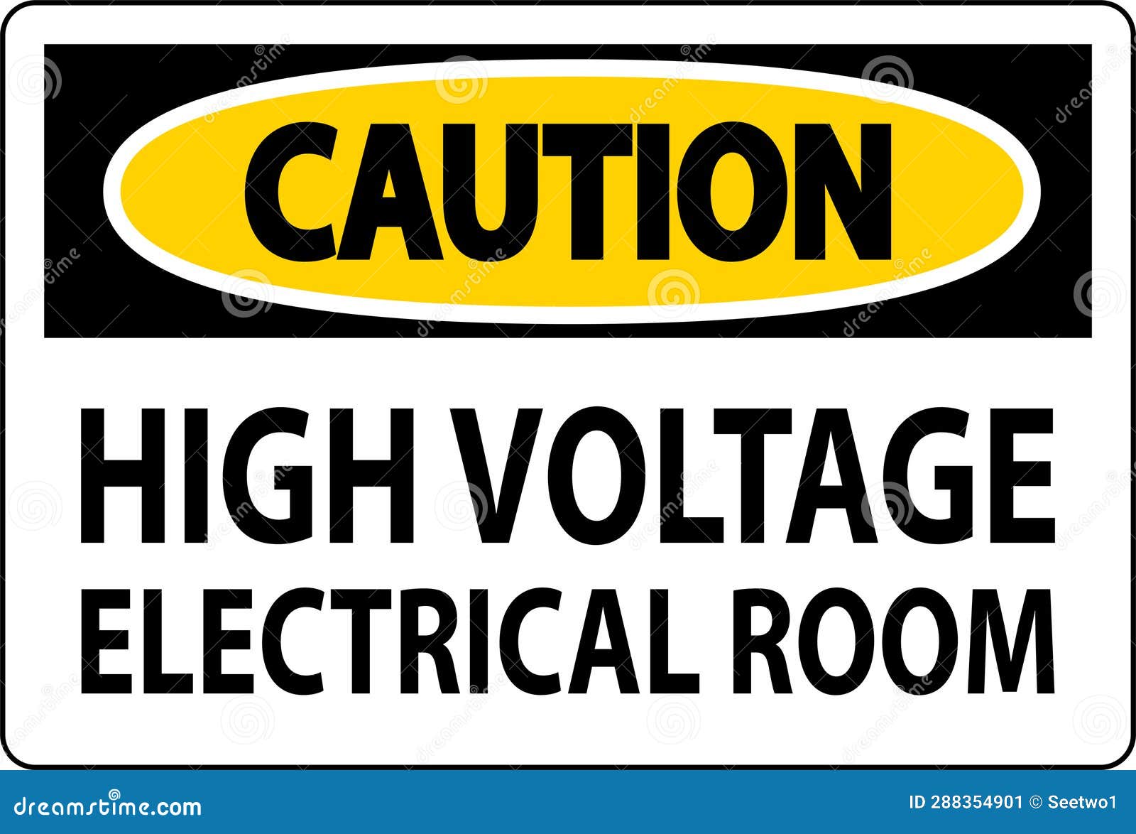 Caution Sign High Voltage - Electrical Room Stock Illustration ...