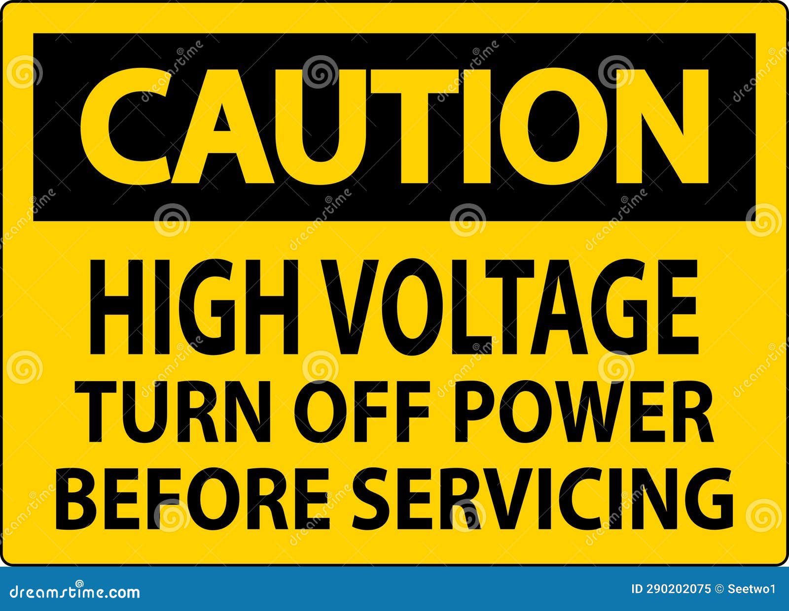 Caution Sign High Voltage Turn Off Power before Servicing Stock Vector ...