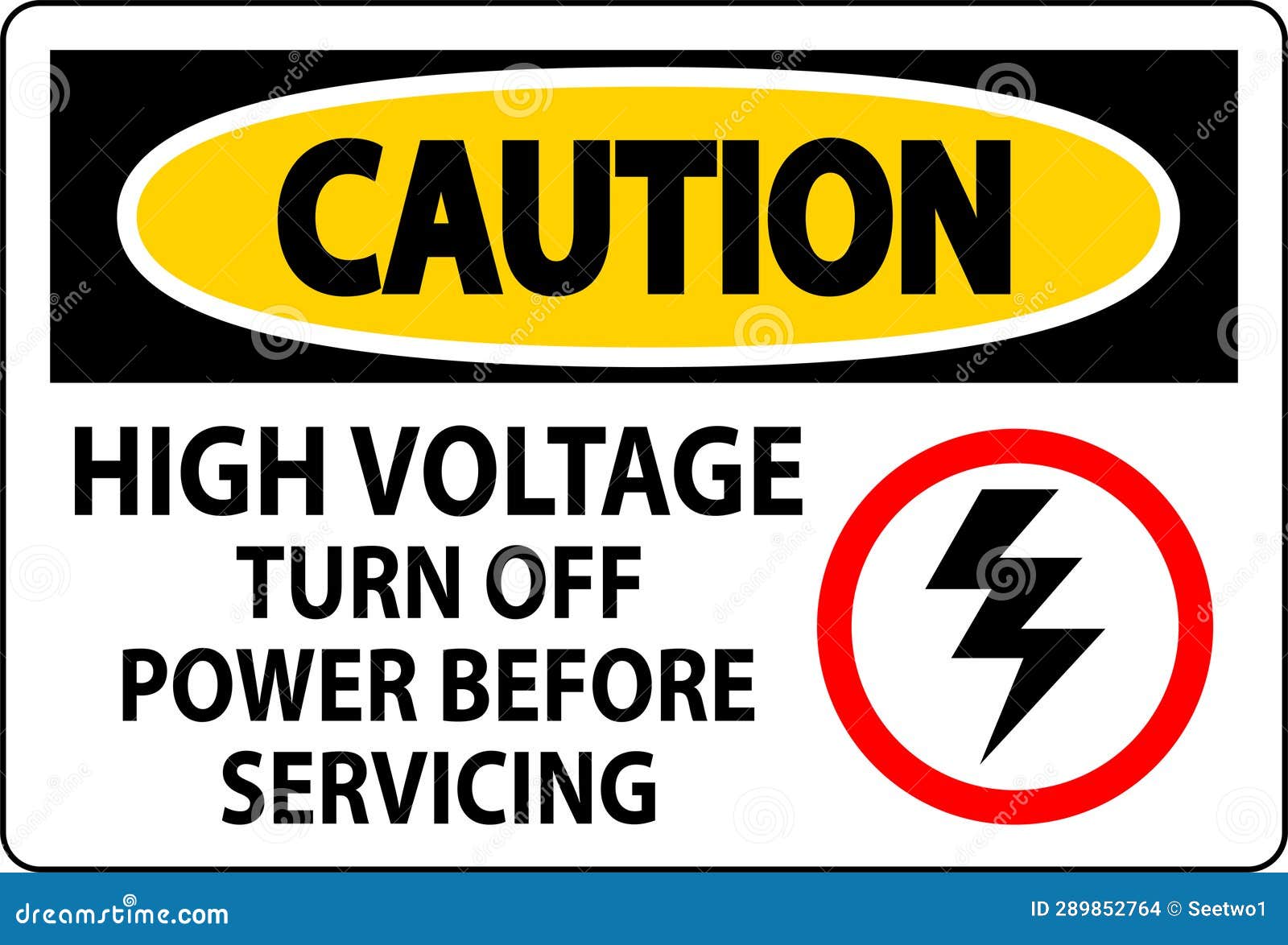 Caution Sign High Voltage - Turn Off Power before Servicing Stock ...