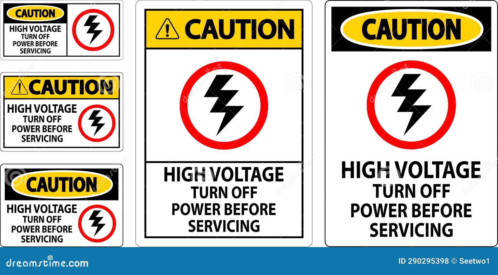 Caution Sign High Voltage - Turn Off Power before Servicing Stock ...