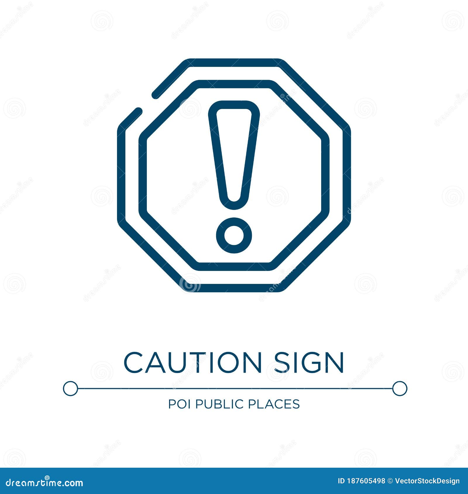 Caution Sign Icon. Linear Vector Illustration from Indications ...