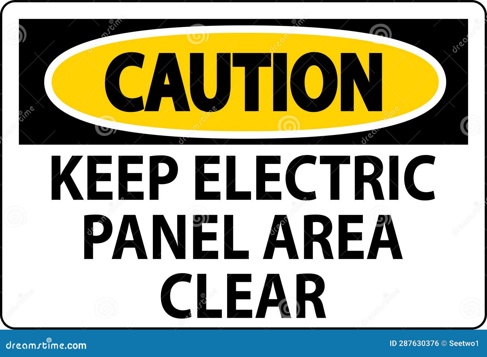 Caution Sign Keep Electric Panel Area Clear Stock Vector - Illustration ...