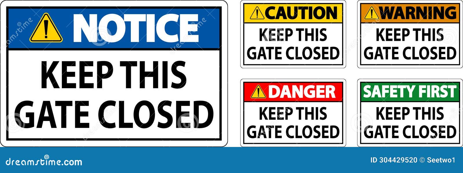 Caution Sign Keep this Gate Closed Stock Vector - Illustration of open ...