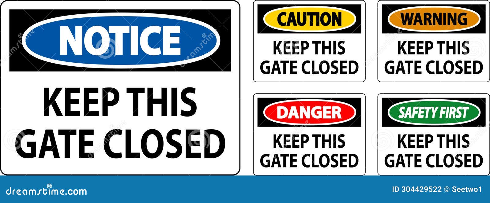 Caution Sign Keep this Gate Closed Stock Vector - Illustration of ...