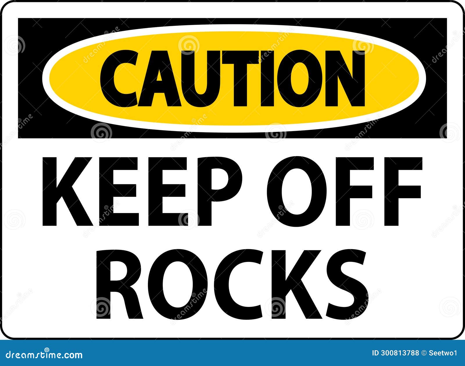 Caution Sign Keep Off Rocks Stock Vector - Illustration of road, rocks ...