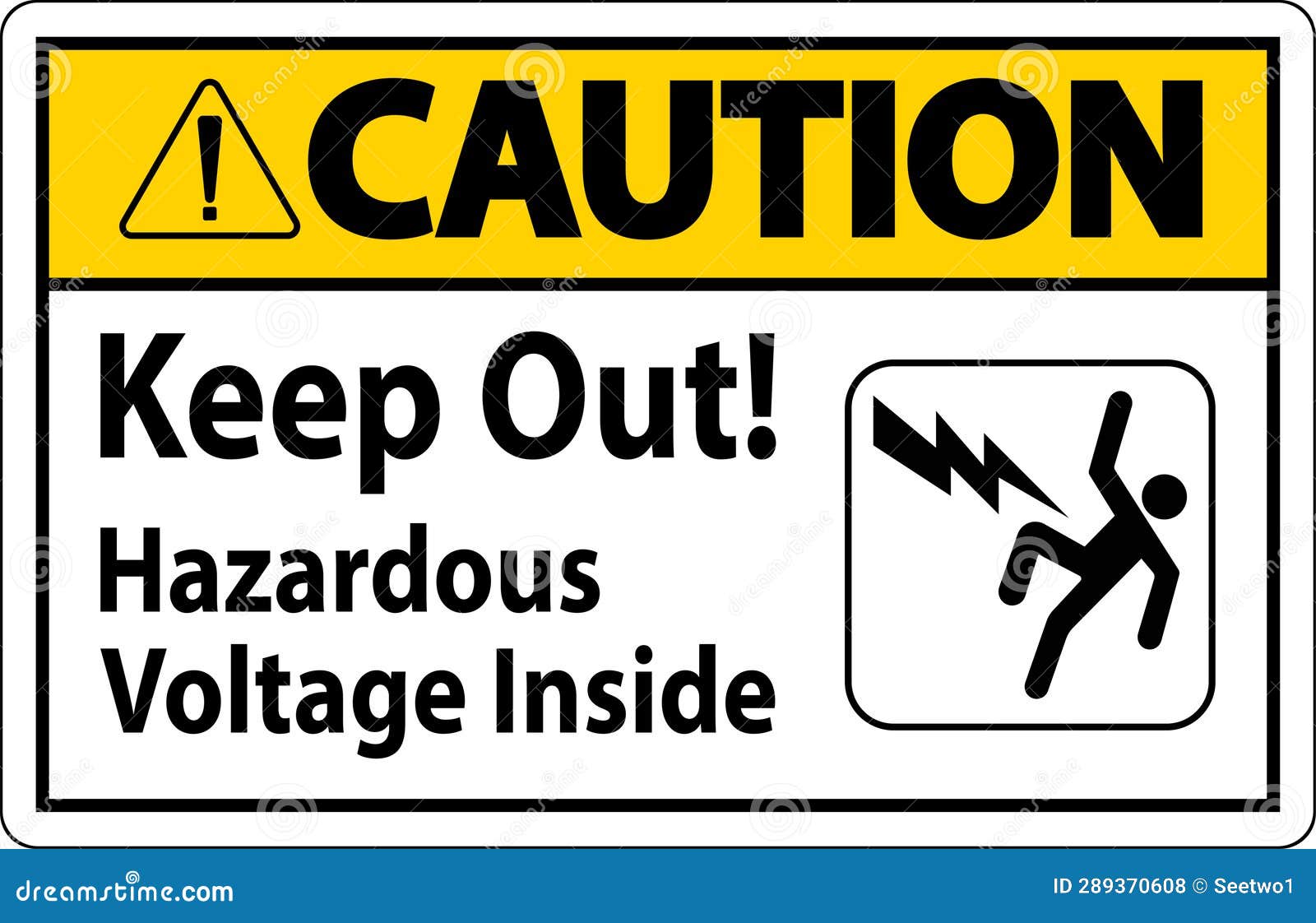 Caution Sign - Keep Out Hazardous Voltage Inside Stock Vector ...