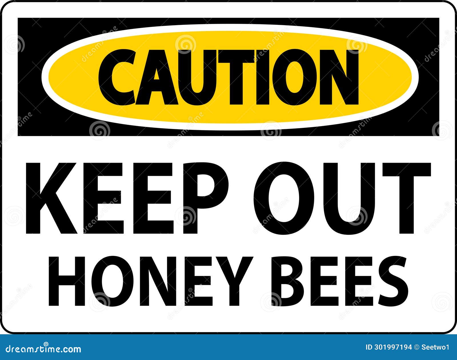 Caution Sign Keep Out - Honey Bees Stock Vector - Illustration of ...
