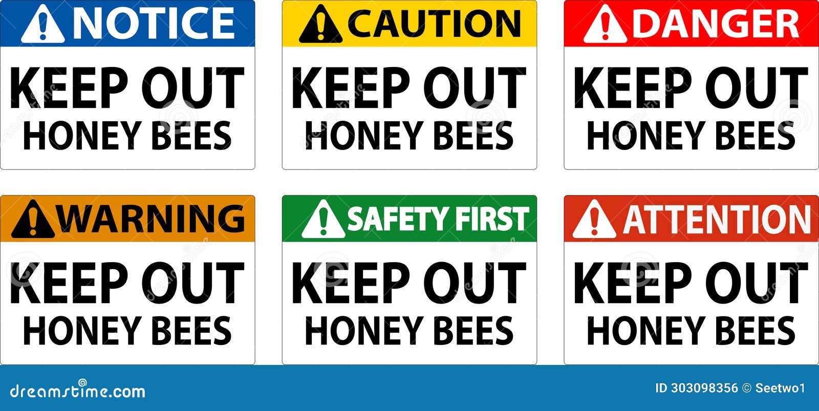 Caution Sign Keep Out - Honey Bees Stock Vector - Illustration of ...