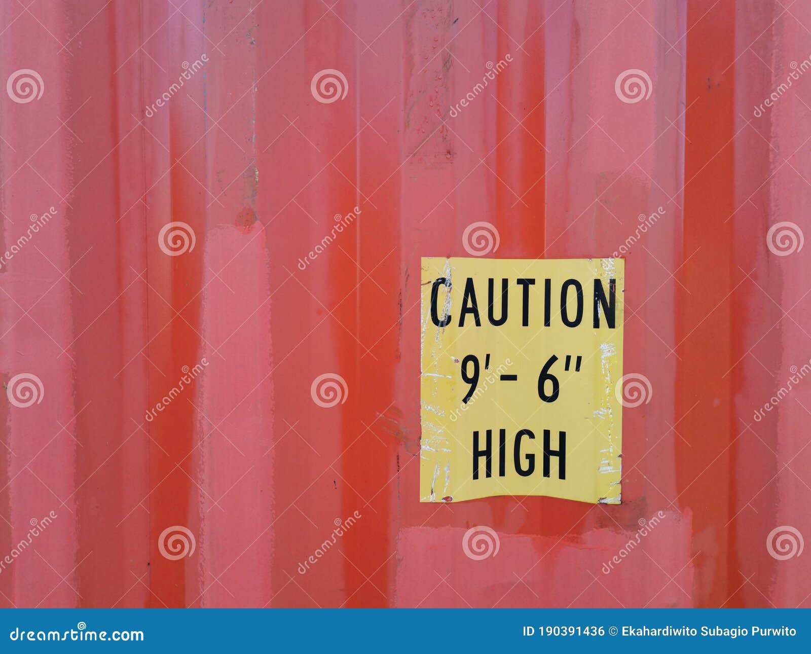Caution Sign on Light Brown Metal Container Surface. Stock Photo ...