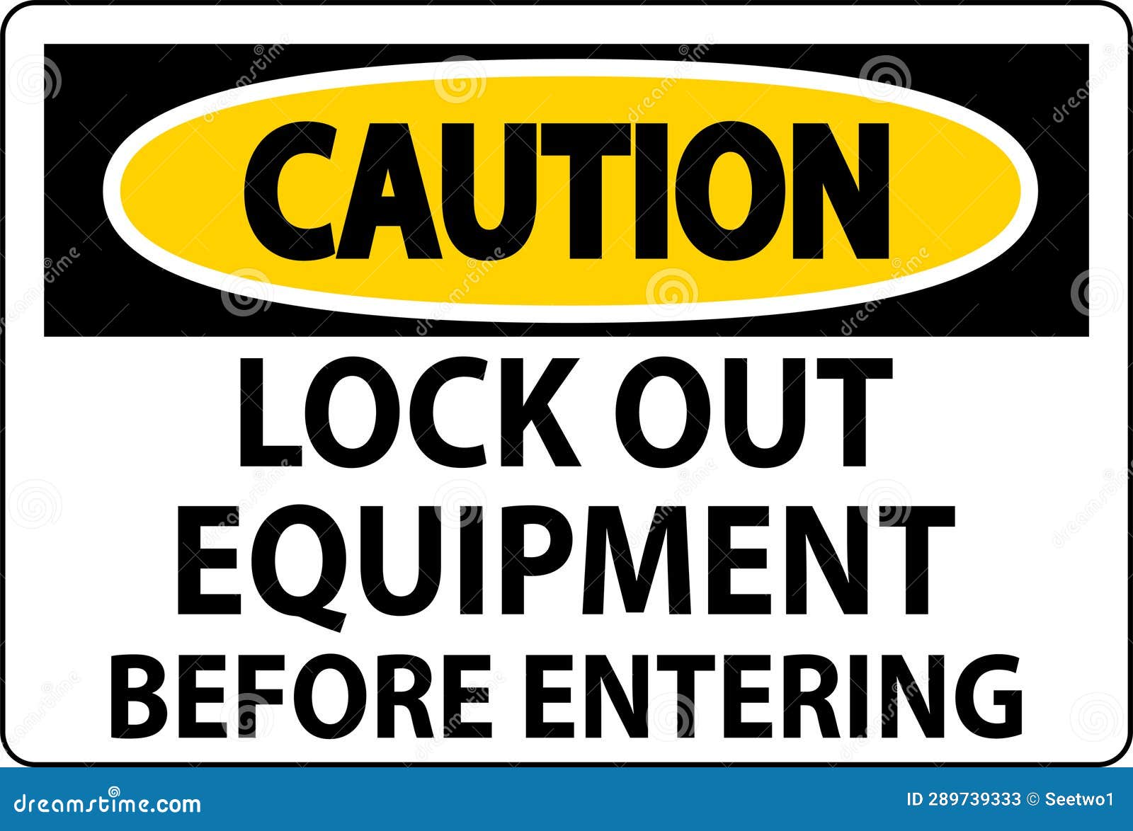 Caution Sign, Lock Out Equipment before Entering Stock Vector ...