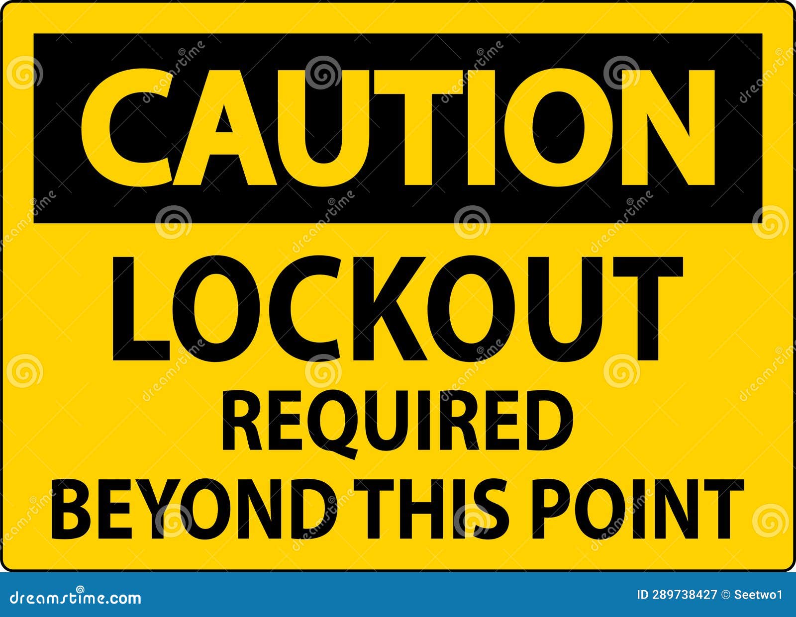 Caution Sign, Lockout Required Beyond this Point Stock Vector ...