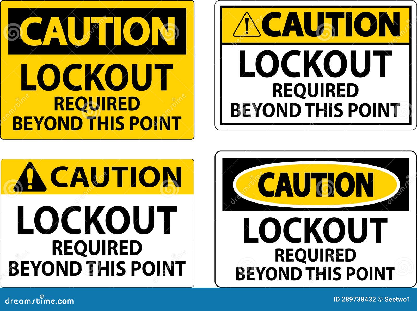 Caution Sign, Lockout Required Beyond this Point Stock Vector ...