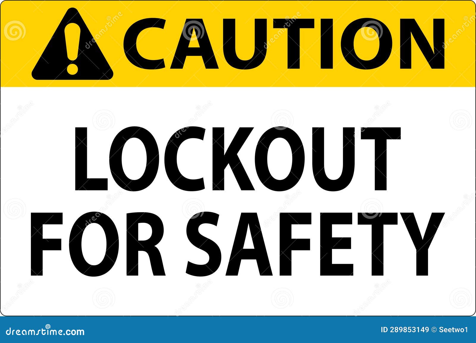 Caution Sign, Lockout for Safety Stock Illustration - Illustration of ...