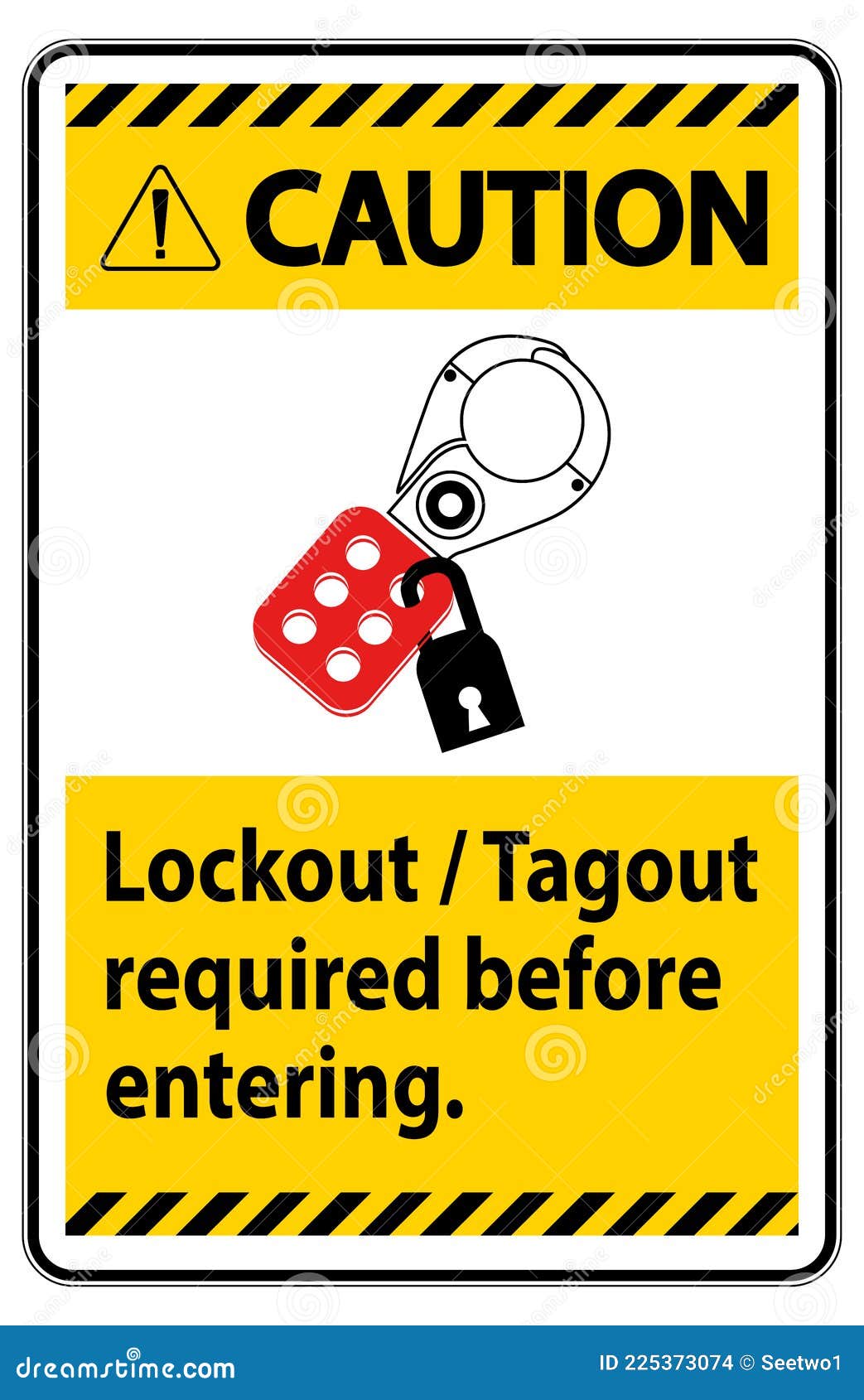 Caution Lockout Electrical Equipment Befor Performing Repairs Symbol ...