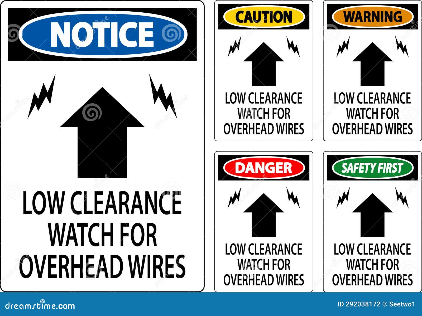 Caution Sign Low Clearance, Watch for Overhead Wires Stock Vector ...