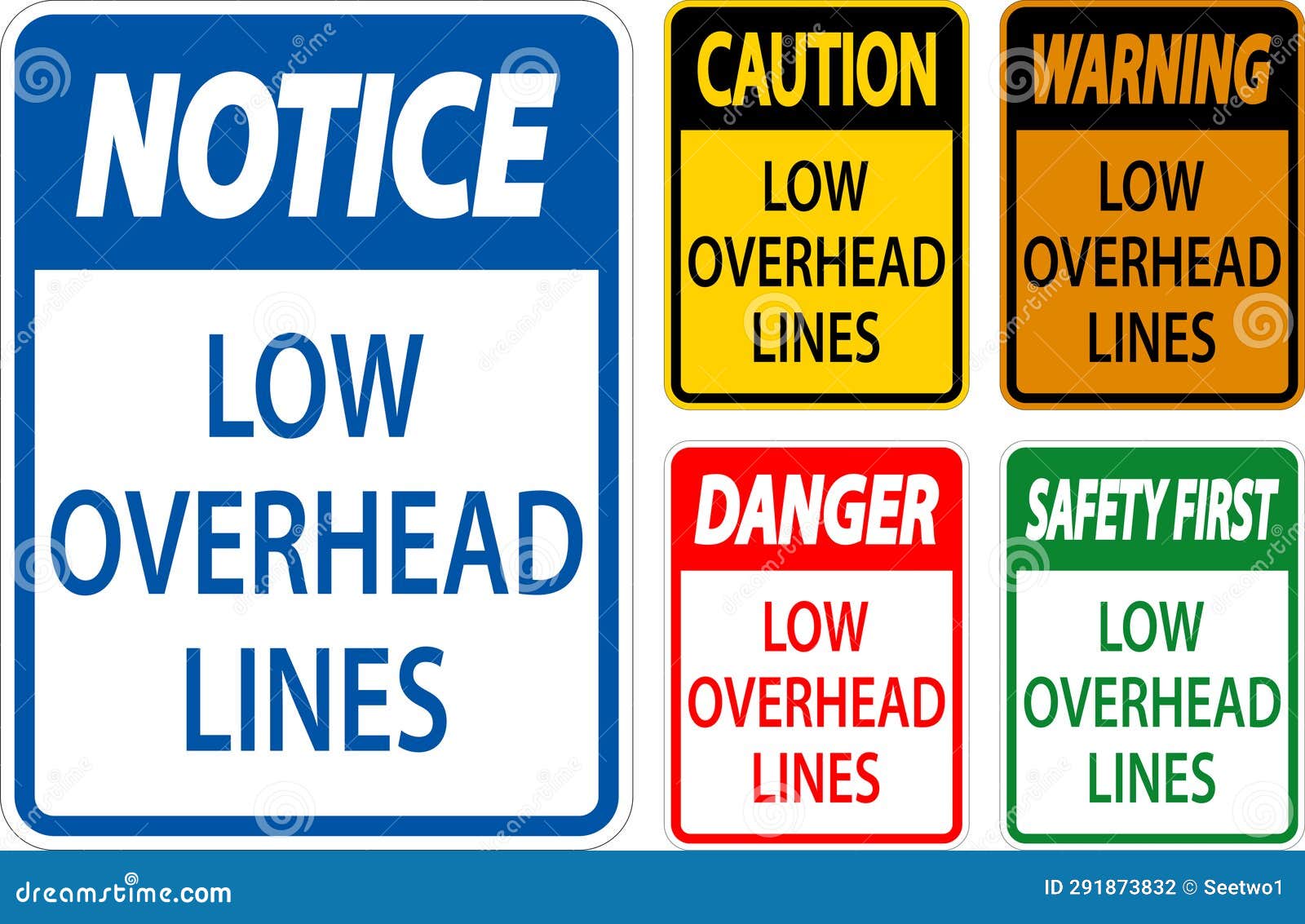 Caution Sign Low Overhead Lines Stock Vector - Illustration of ...