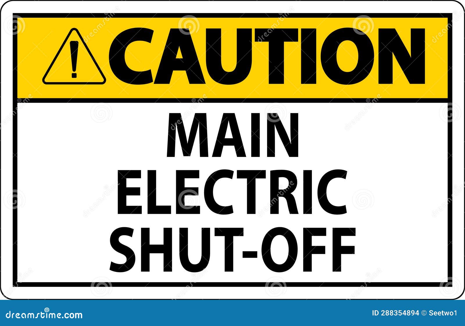 Caution Sign Main Electric Shut-Off Stock Vector - Illustration of ...