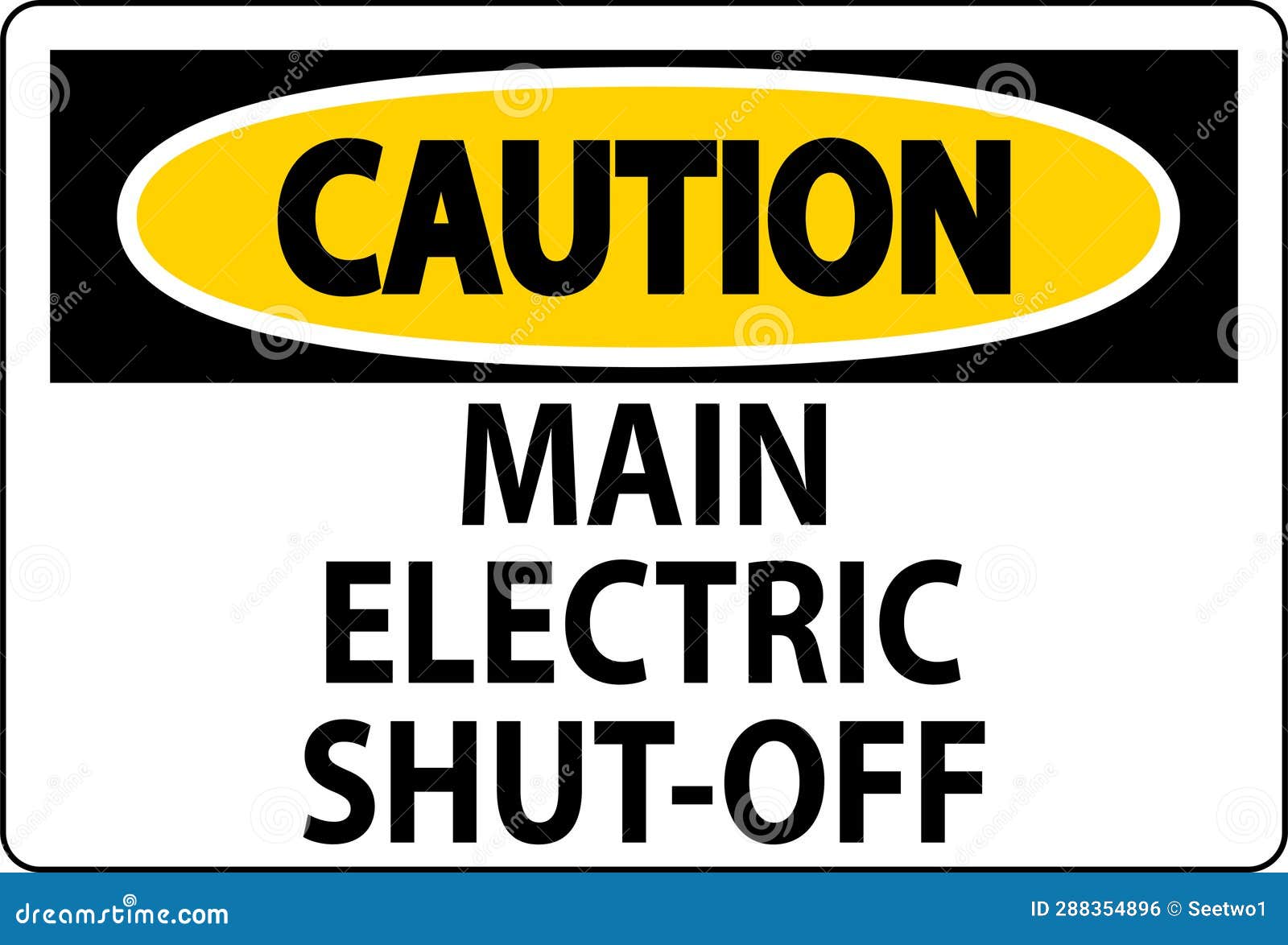 Caution Sign Main Electric Shut-Off Stock Illustration - Illustration ...