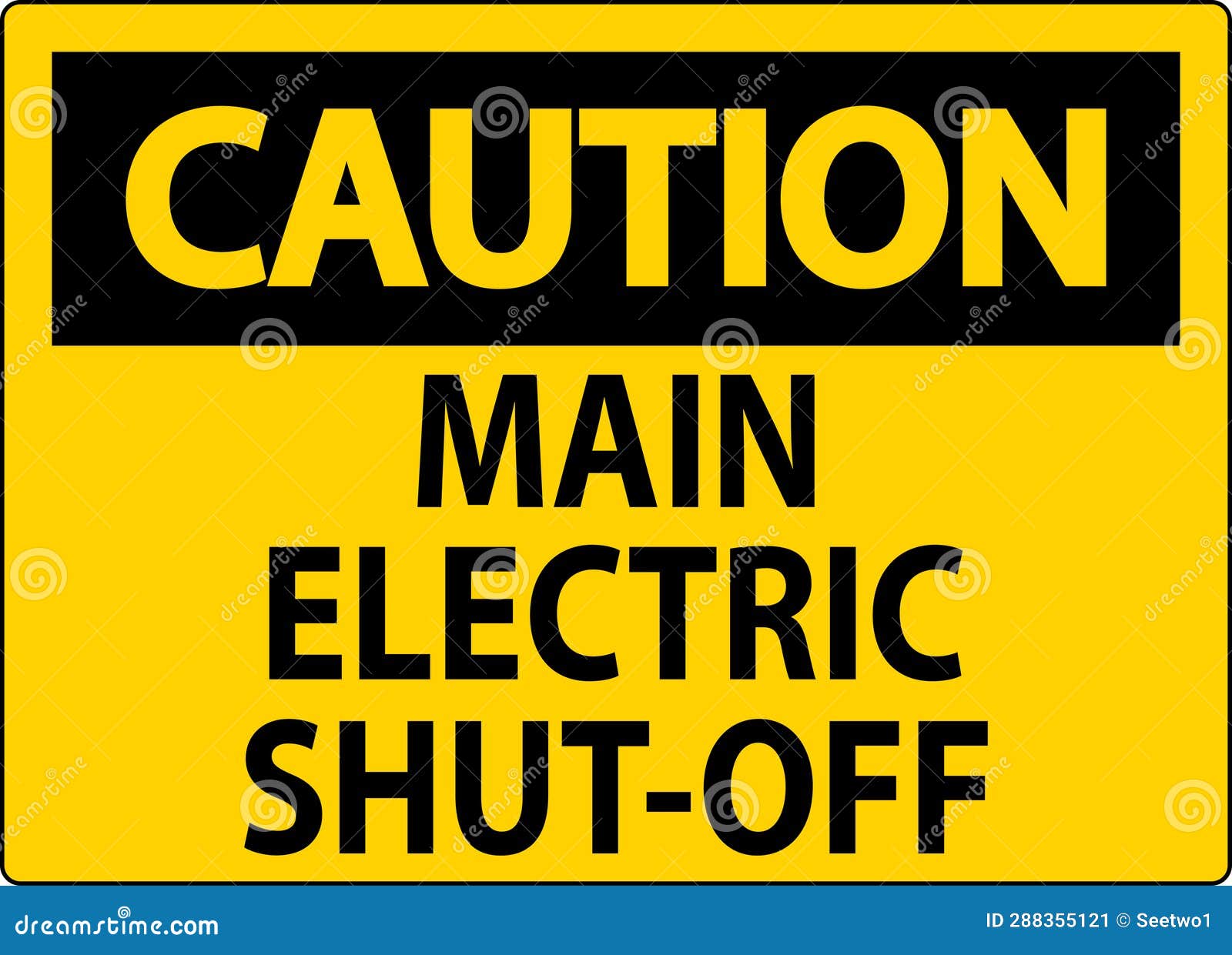 Caution Sign Main Electric Shut-Off Stock Vector - Illustration of ...