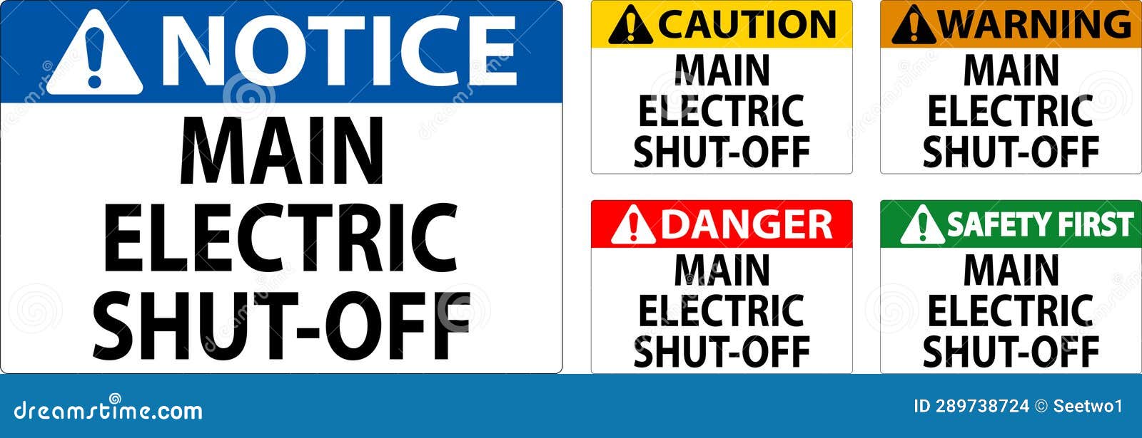 Caution Sign Main Electric Shut-Off Stock Vector - Illustration of ...