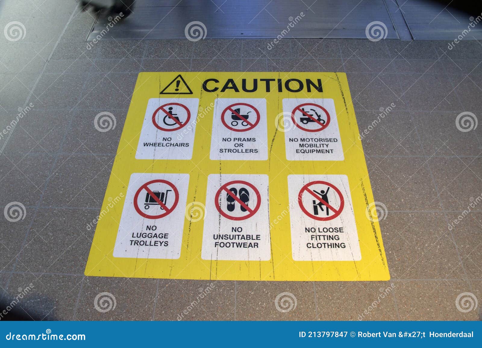Caution Sign at Manchester Airport England 9-12-2019 Editorial ...