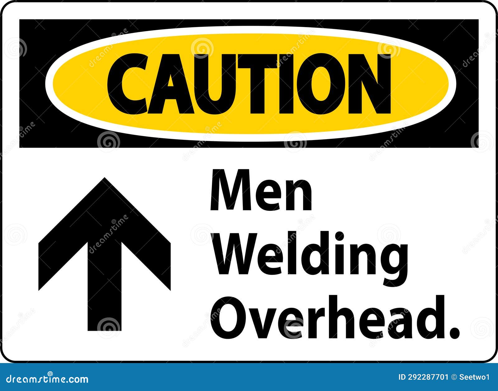 Caution Sign Men Welding Overhead Stock Vector - Illustration of hazard ...