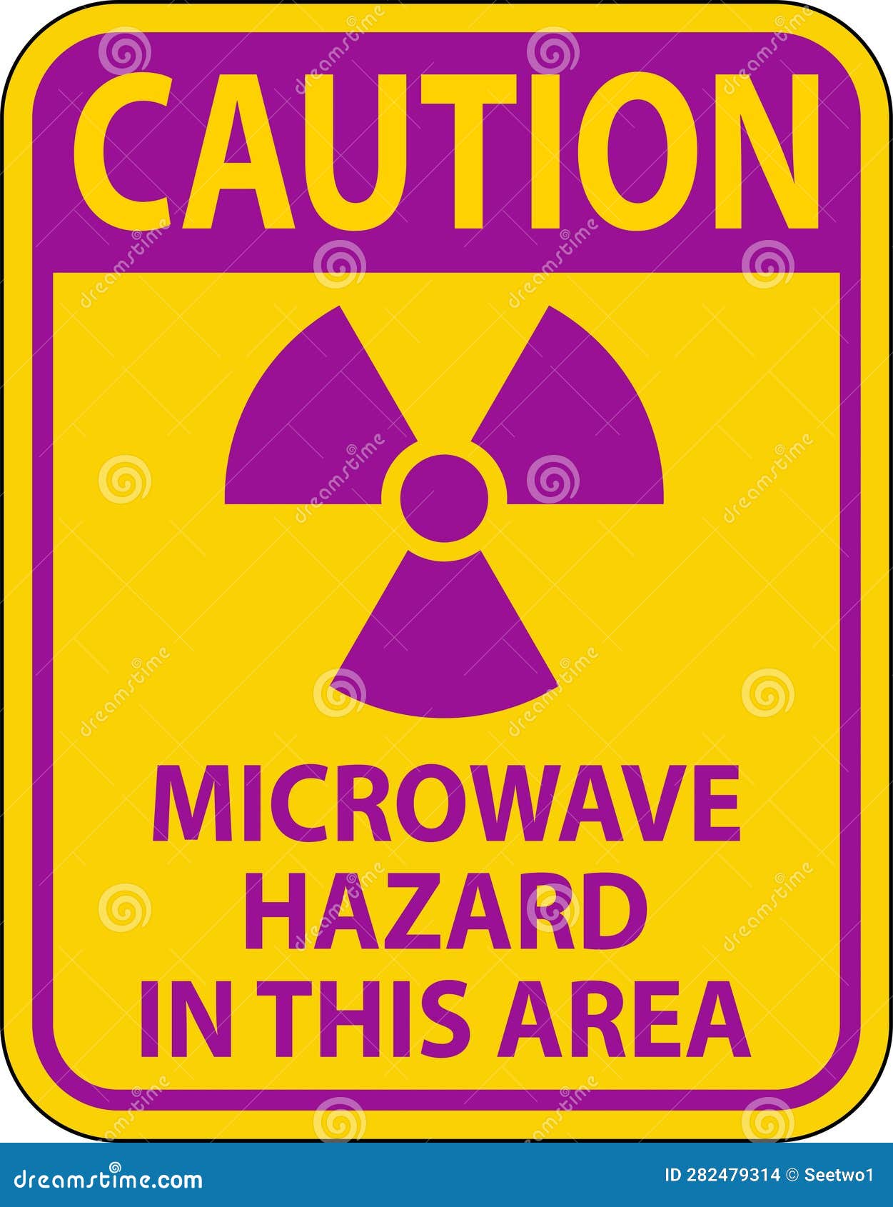Caution Sign Microwave Hazard Area Stock Vector - Illustration of ...