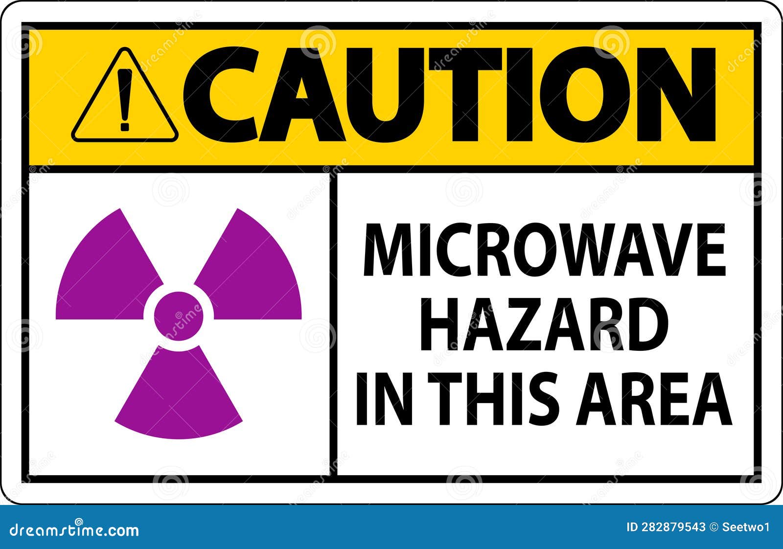 Caution Sign Microwave Hazard Area Stock Vector - Illustration of ...