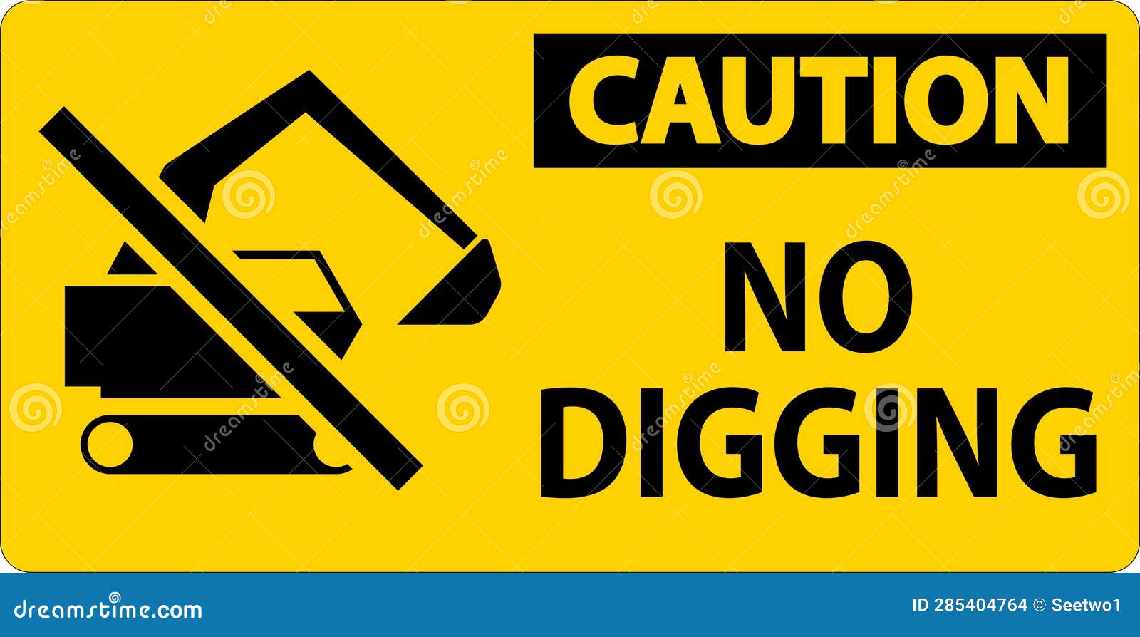 Caution Sign, No Digging Sign Stock Vector - Illustration of ...