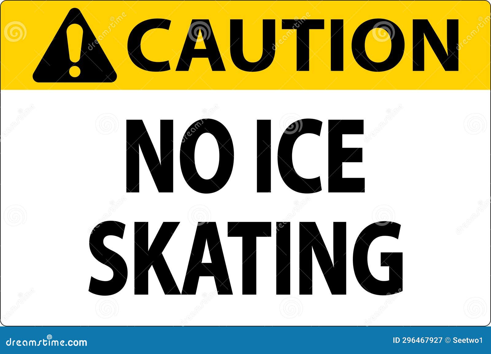 Caution Sign No Ice Skating Stock Vector - Illustration of protection ...