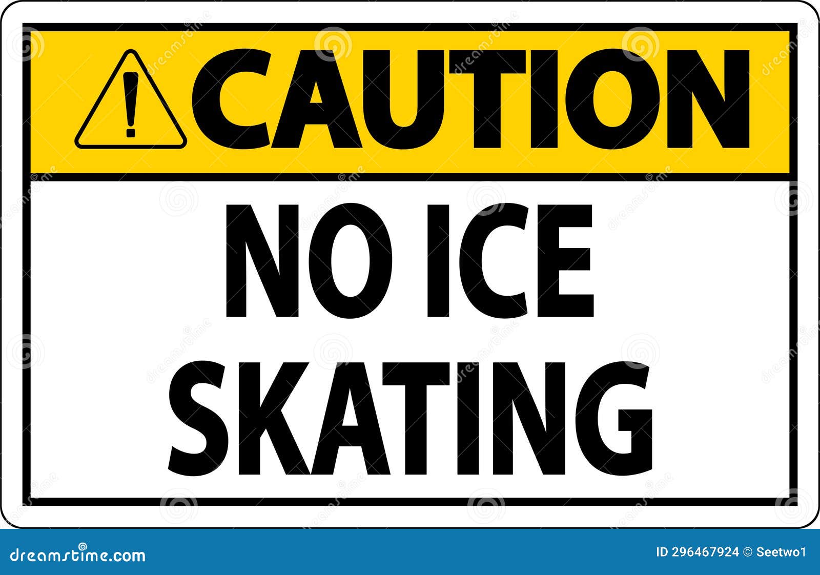 Caution Sign No Ice Skating Stock Vector - Illustration of notice ...