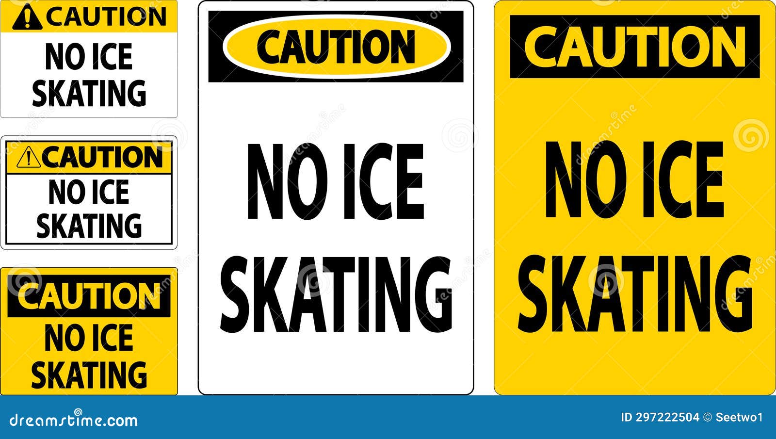 Caution Sign No Ice Skating Stock Vector - Illustration of label ...