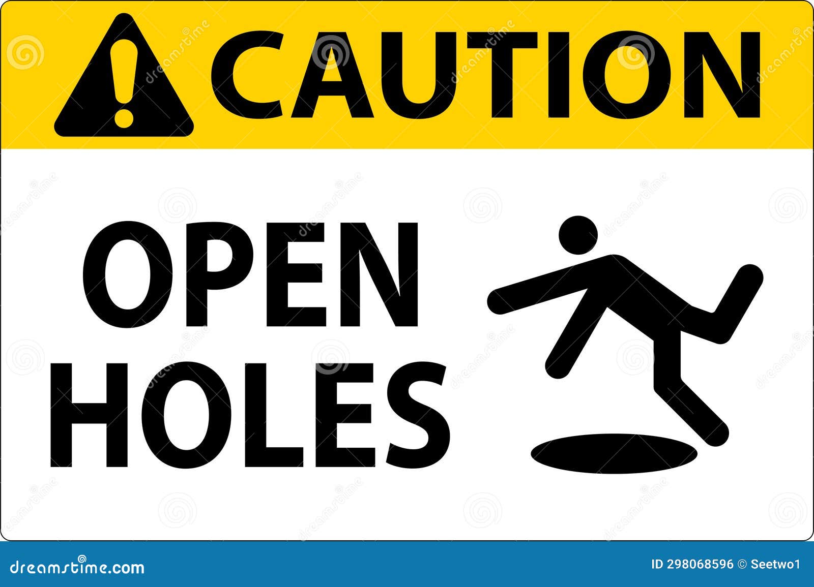 Caution Sign Open Holes Vector Illustration | CartoonDealer.com #298068596