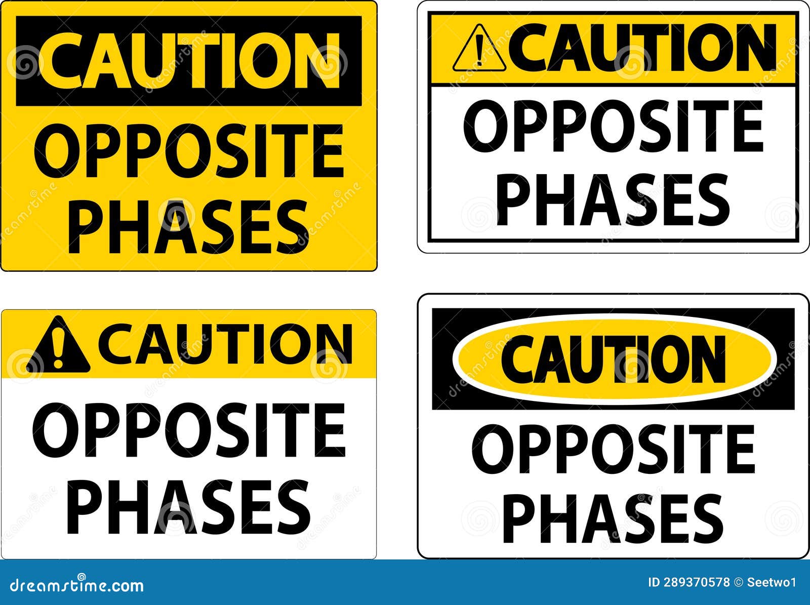 Caution Sign, Opposite Phases Stock Vector - Illustration of concept ...
