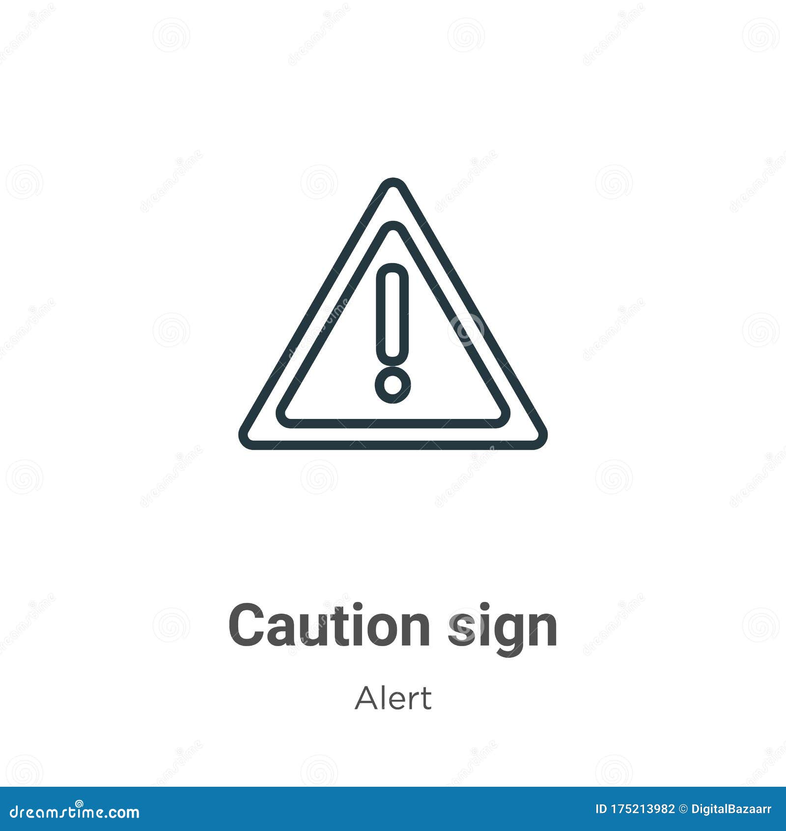 Caution Sign Outline Vector Icon. Thin Line Black Caution Sign Icon ...